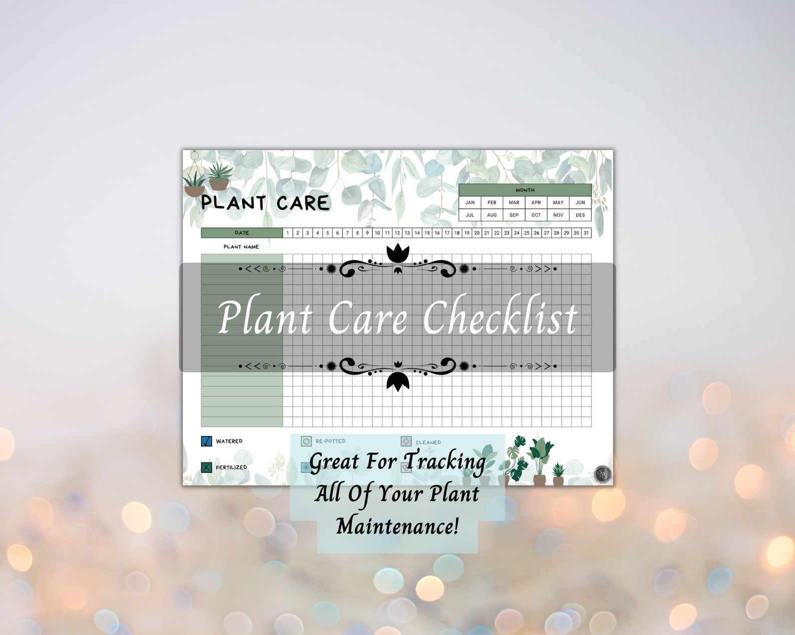 Printable Plant Care Tracker Bundle Indoor Plant Calendar - Etsy