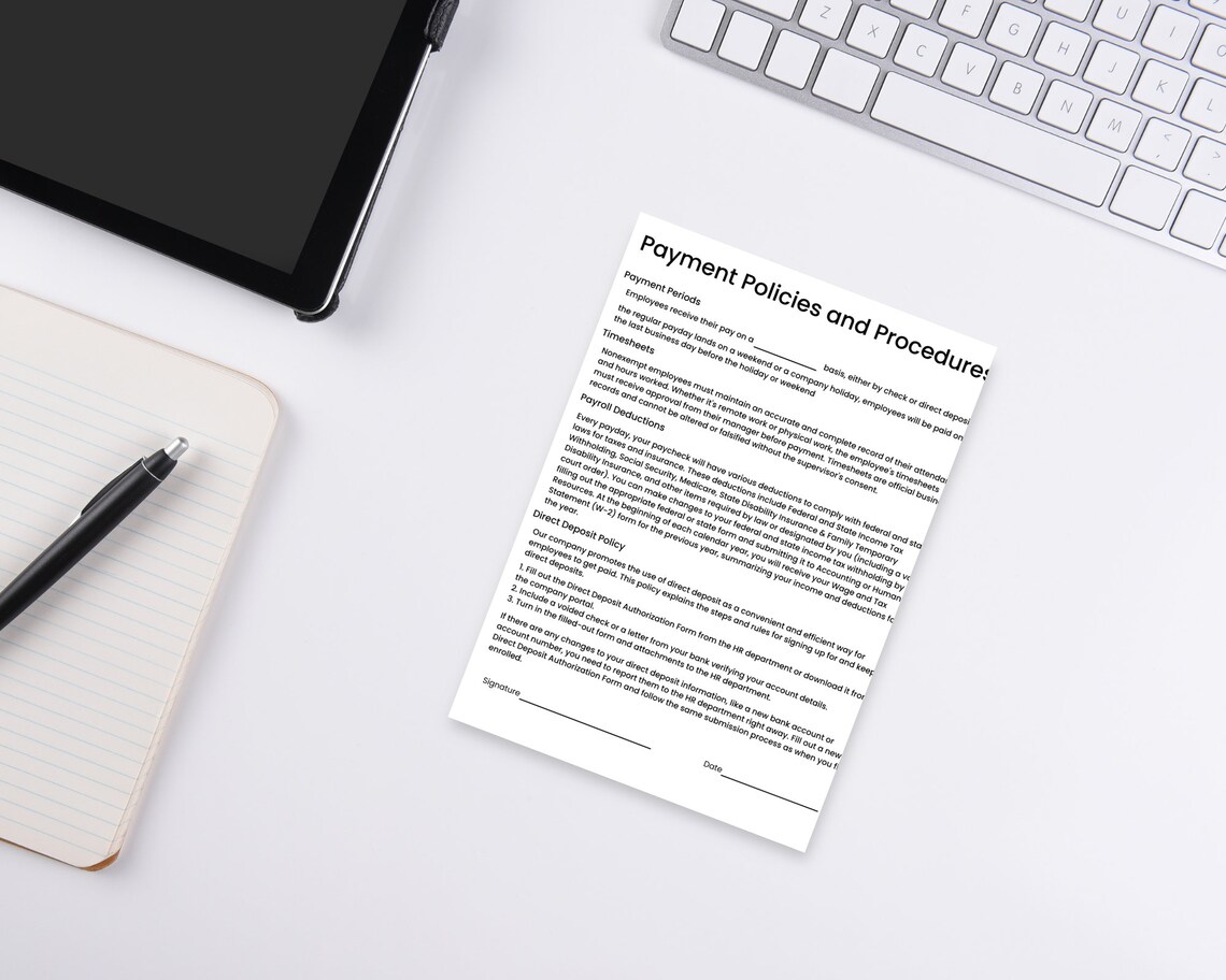 Payment Policies and Procedures Canva Editable Template Business ...