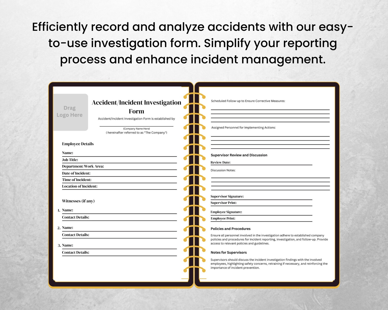Accident Investigation Form Canva Editable Template Incident ...