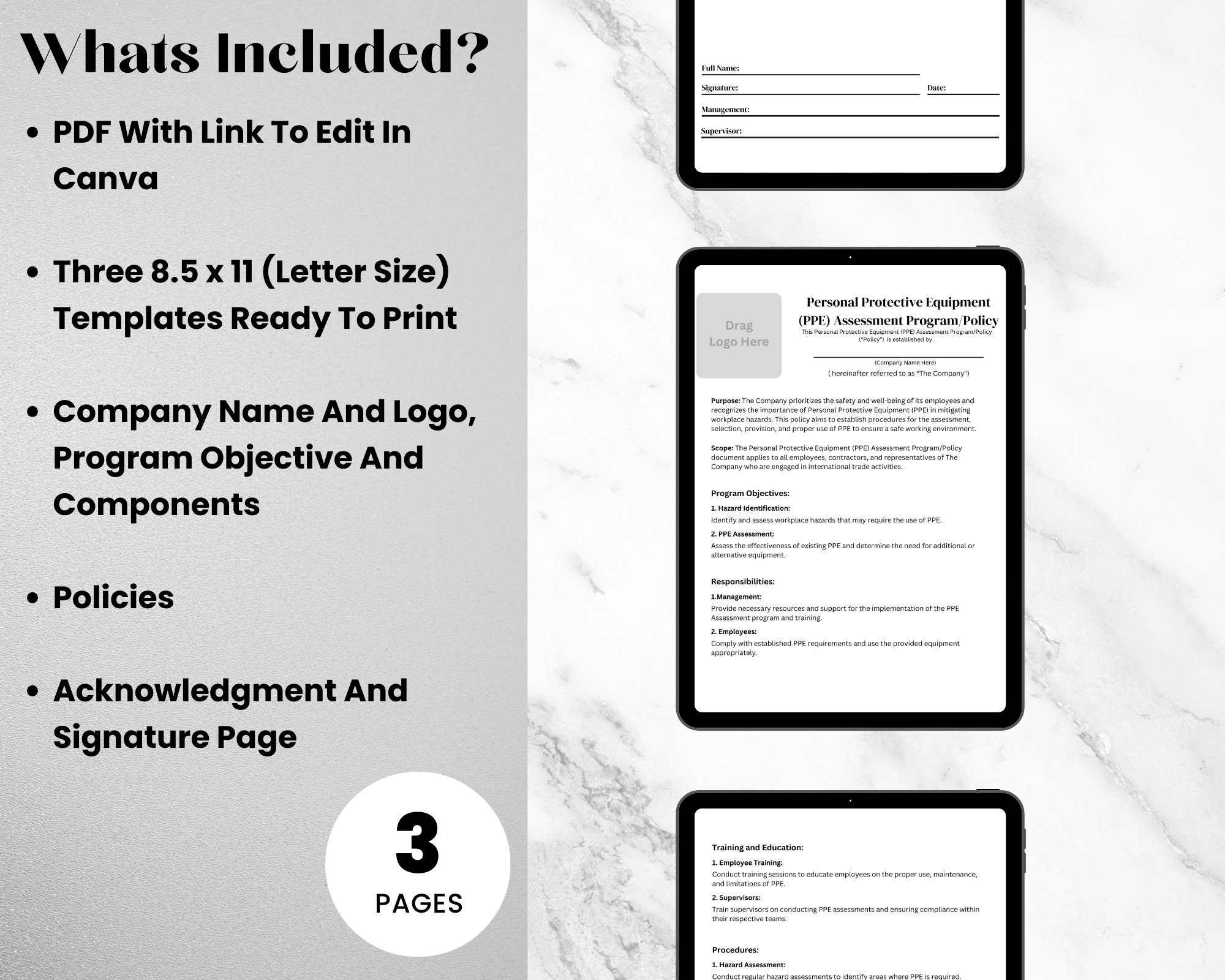 Personal Protective Equipment Assessment Program Policy Canva Editable ...