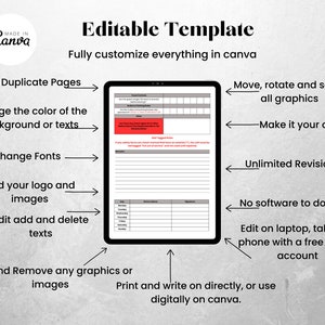 ATV/UTV Weekly Inspection Form Canva Editable Template Atv Inspection ...