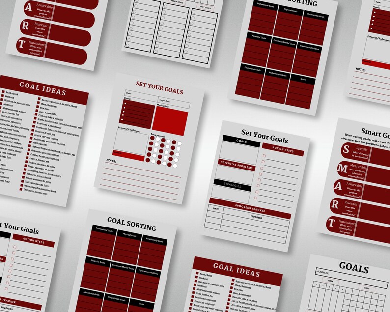 Goal Planner SMART Goals Template Goal Tracker Goal Ideas Goal Setting ...