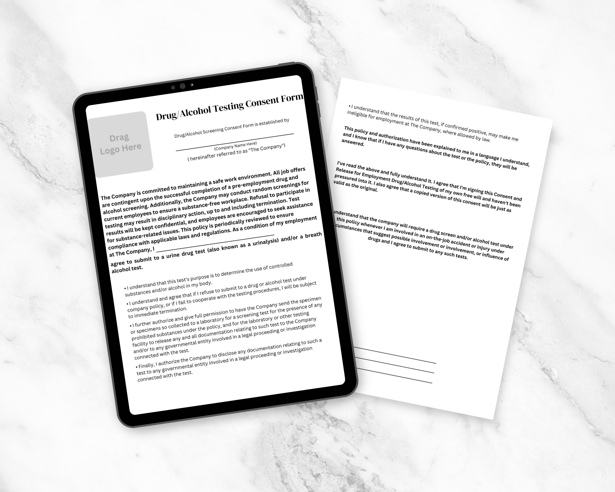 Drug/alcohol Testing Consent Form Canva Editable Template Drug ...