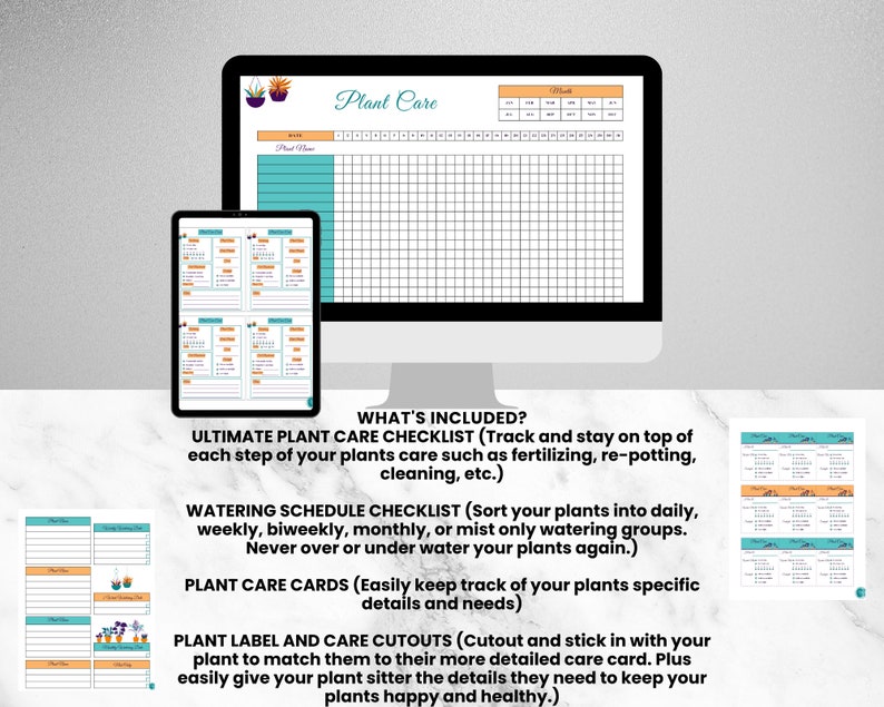 Printable Plant Care Tracker Bundle Indoor Plant Calendar Plant Care ...