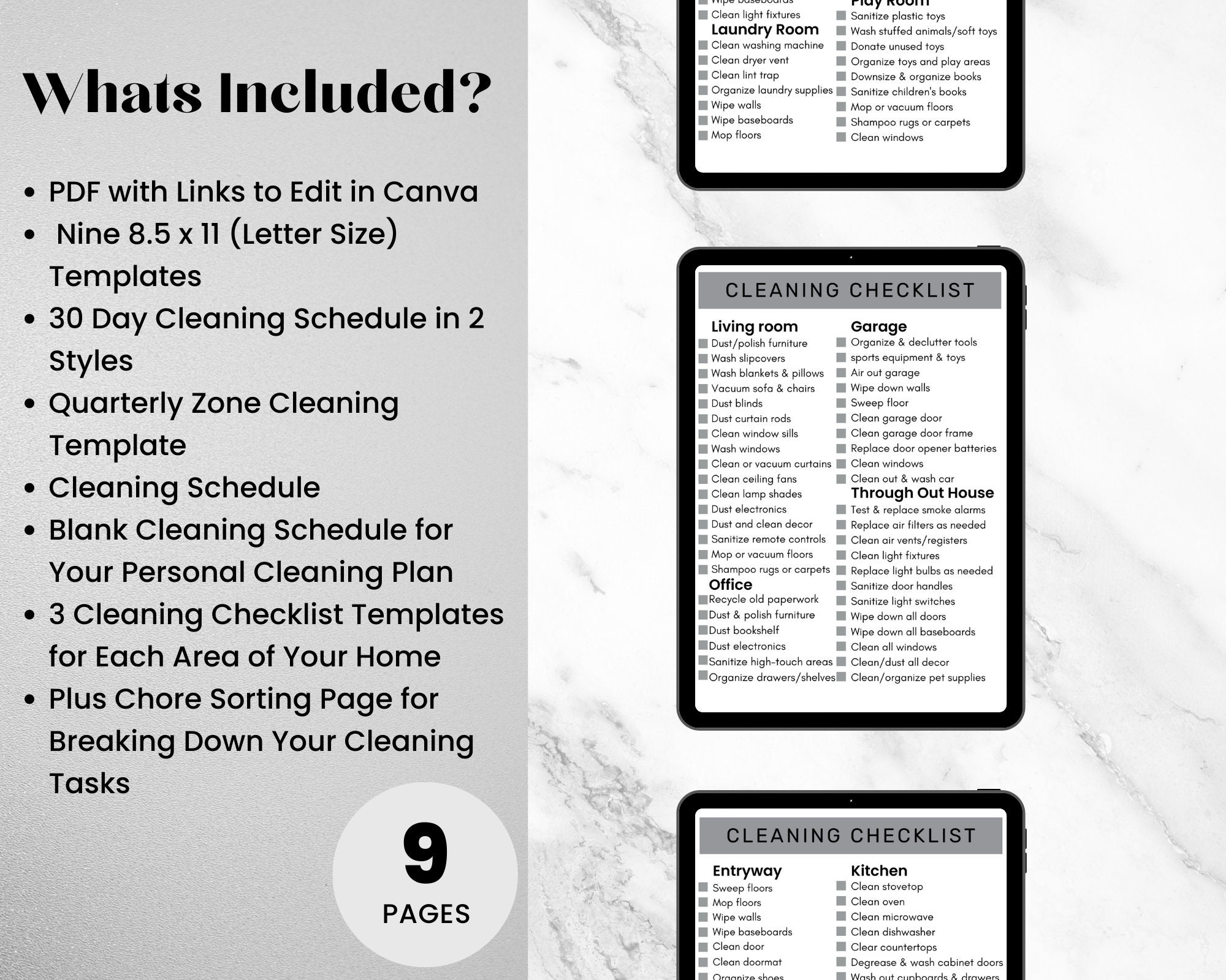 Printable Cleaning Schedule Bundle Cleaning Checklist Quarterly ...