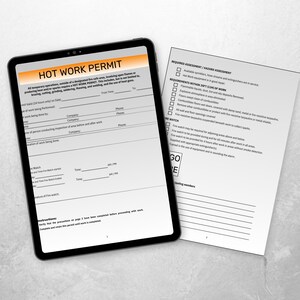 Hot Work Permit Editable Template - Etsy UK