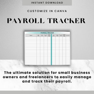 Payroll Tracker Canva Editable Template Payroll Tracker Spreadsheet ...