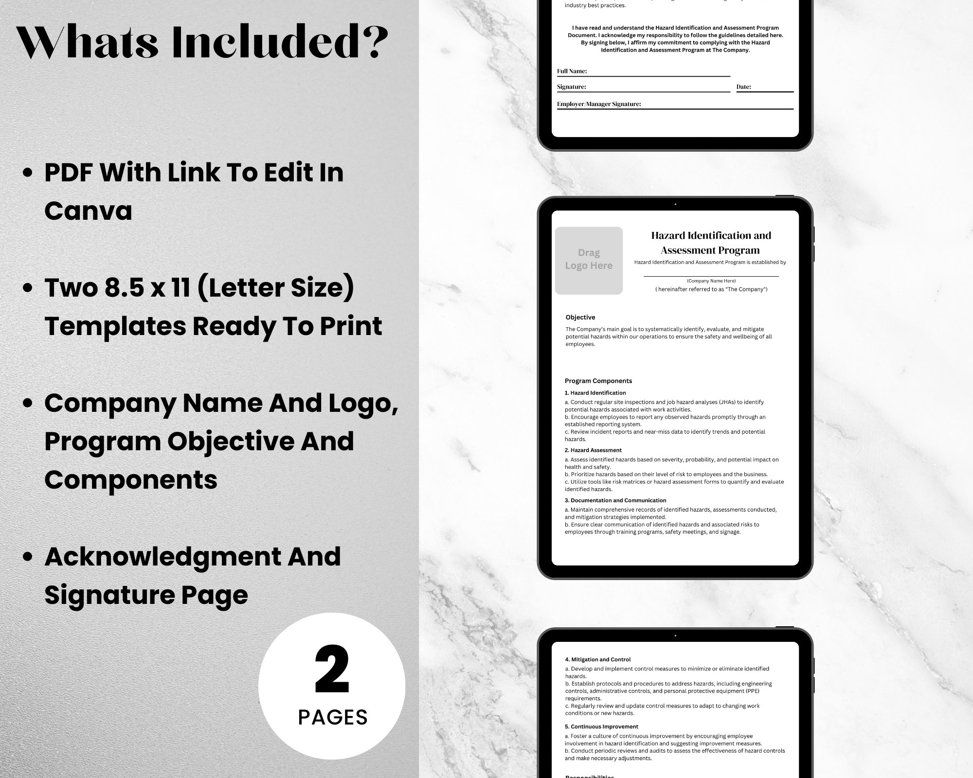 Hazard Identification & Assessment Program Canva Editable Template ...
