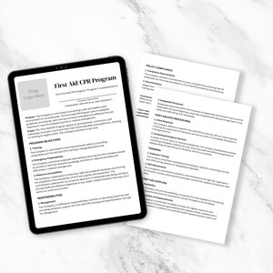 First Aid and CPR Program Canva Editable Template Business Document ...