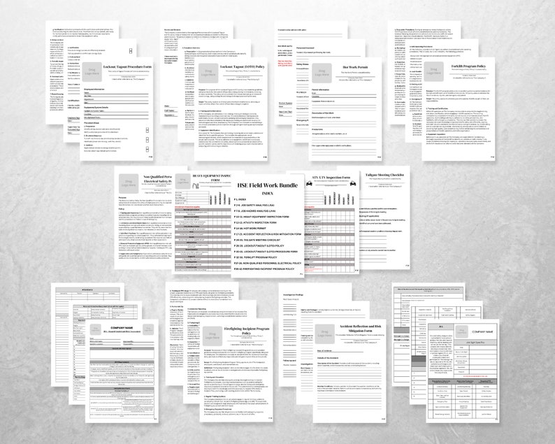 HSE Job Site Bundle Canva Editable Template Healthy Safety and ...