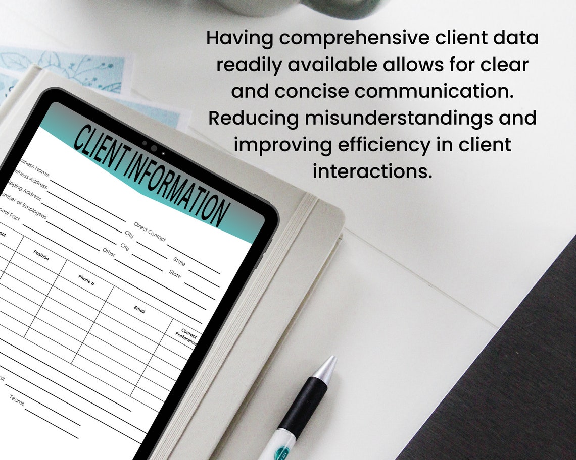 Client Information Sheet Canva Editable Template Customer Information ...