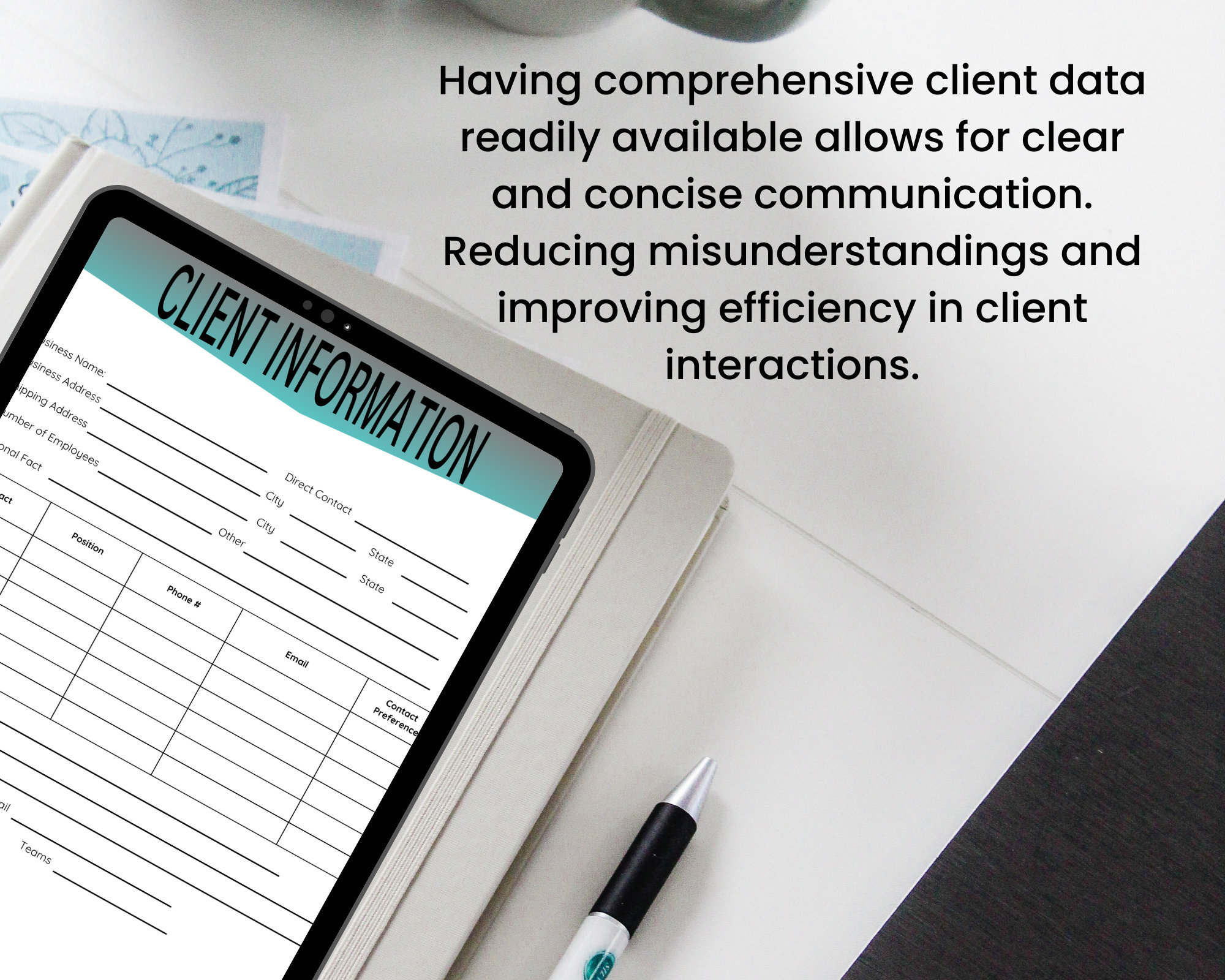 Client Information Sheet Canva Editable Template Customer Information ...