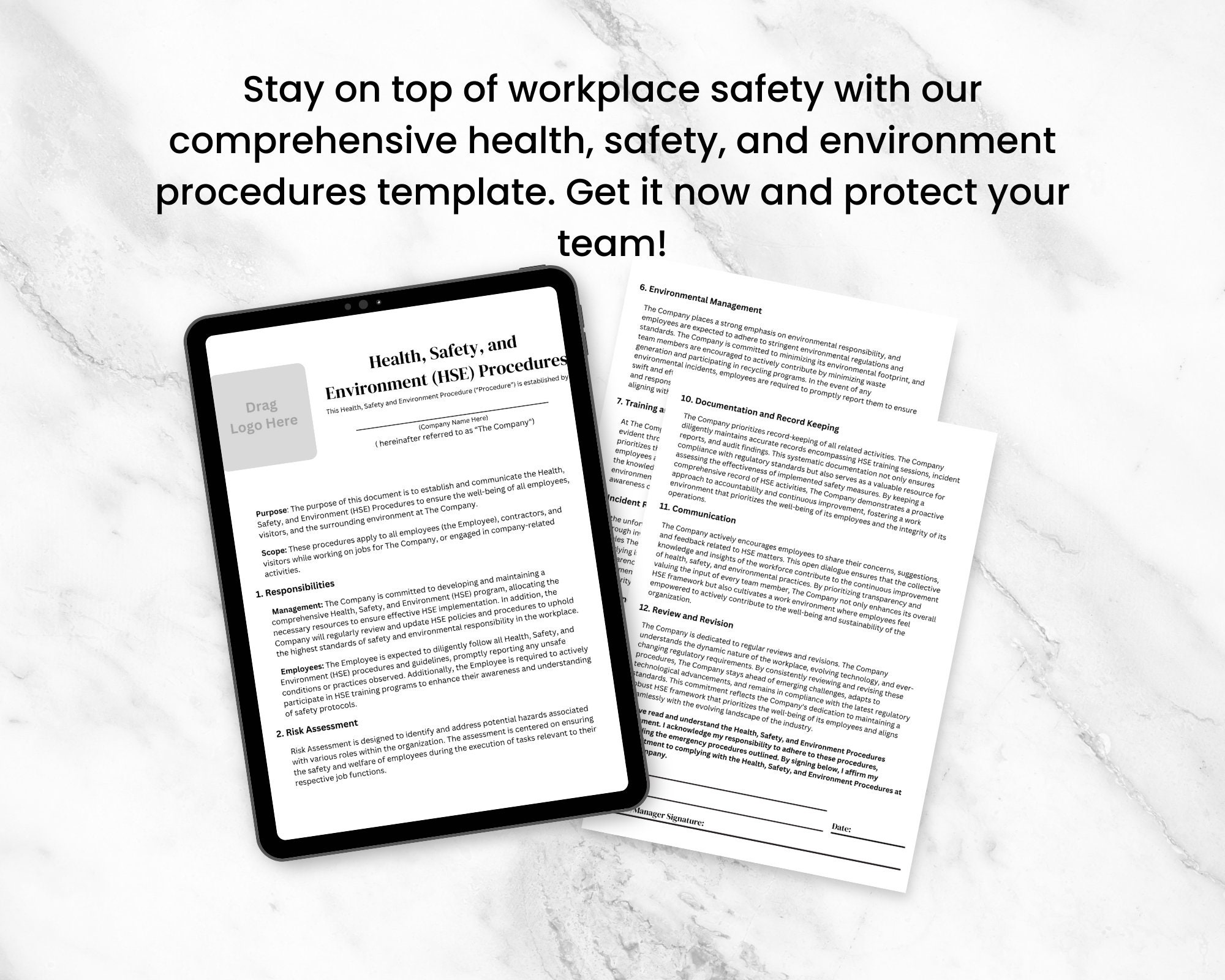 Health Safety and Environment Procedures Canva Editable Template HSE ...