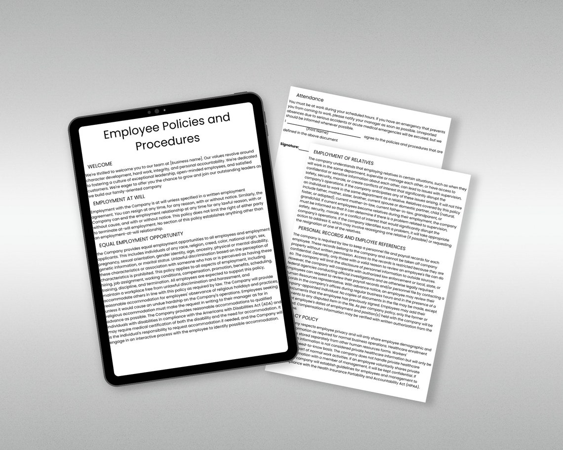 Employee Policies and Procedures Canva Editable Template HR Policies ...