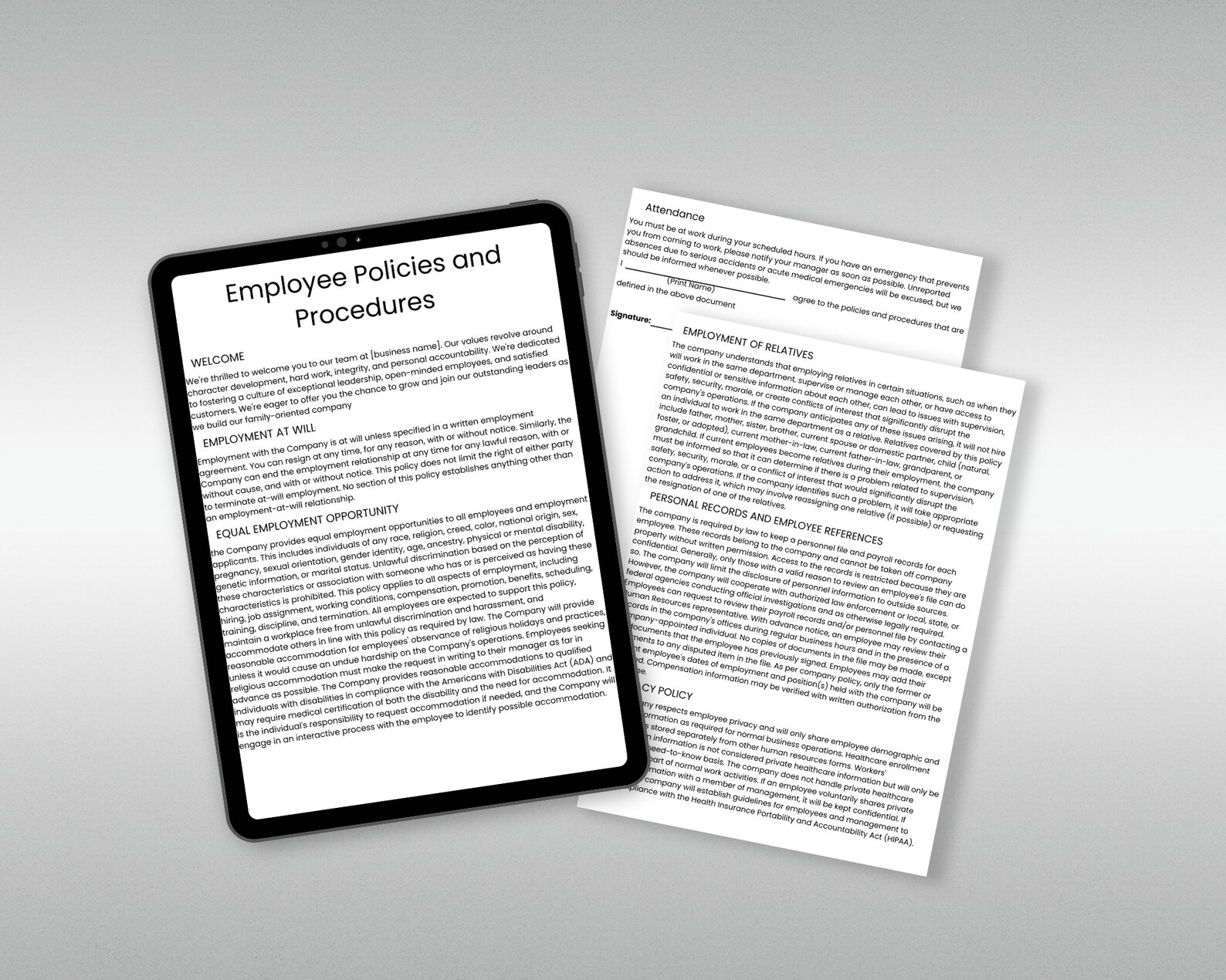 Employee Policies and Procedures Canva Editable Template HR Policies ...