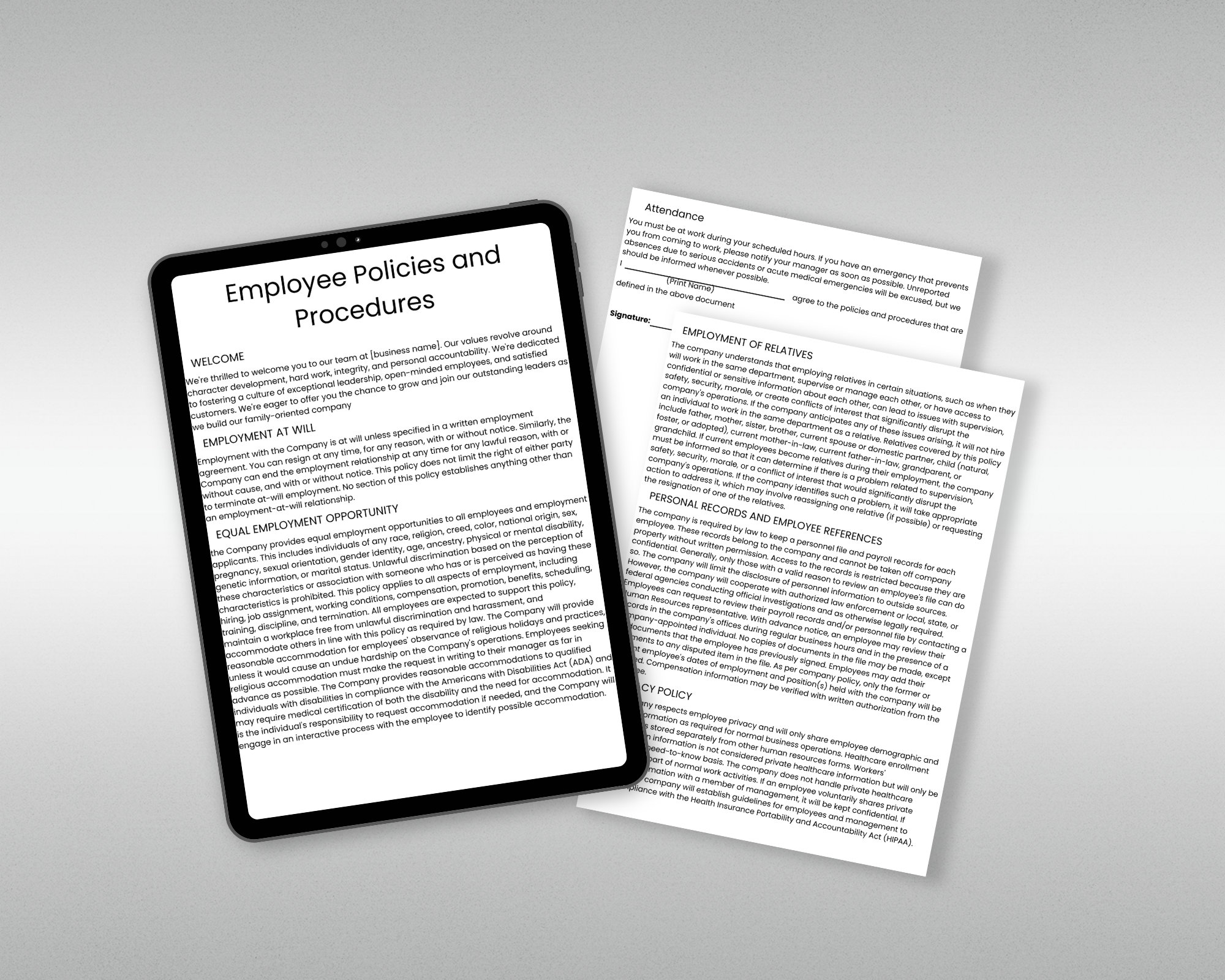 Employee Policies and Procedures Canva Editable Template HR Policies ...