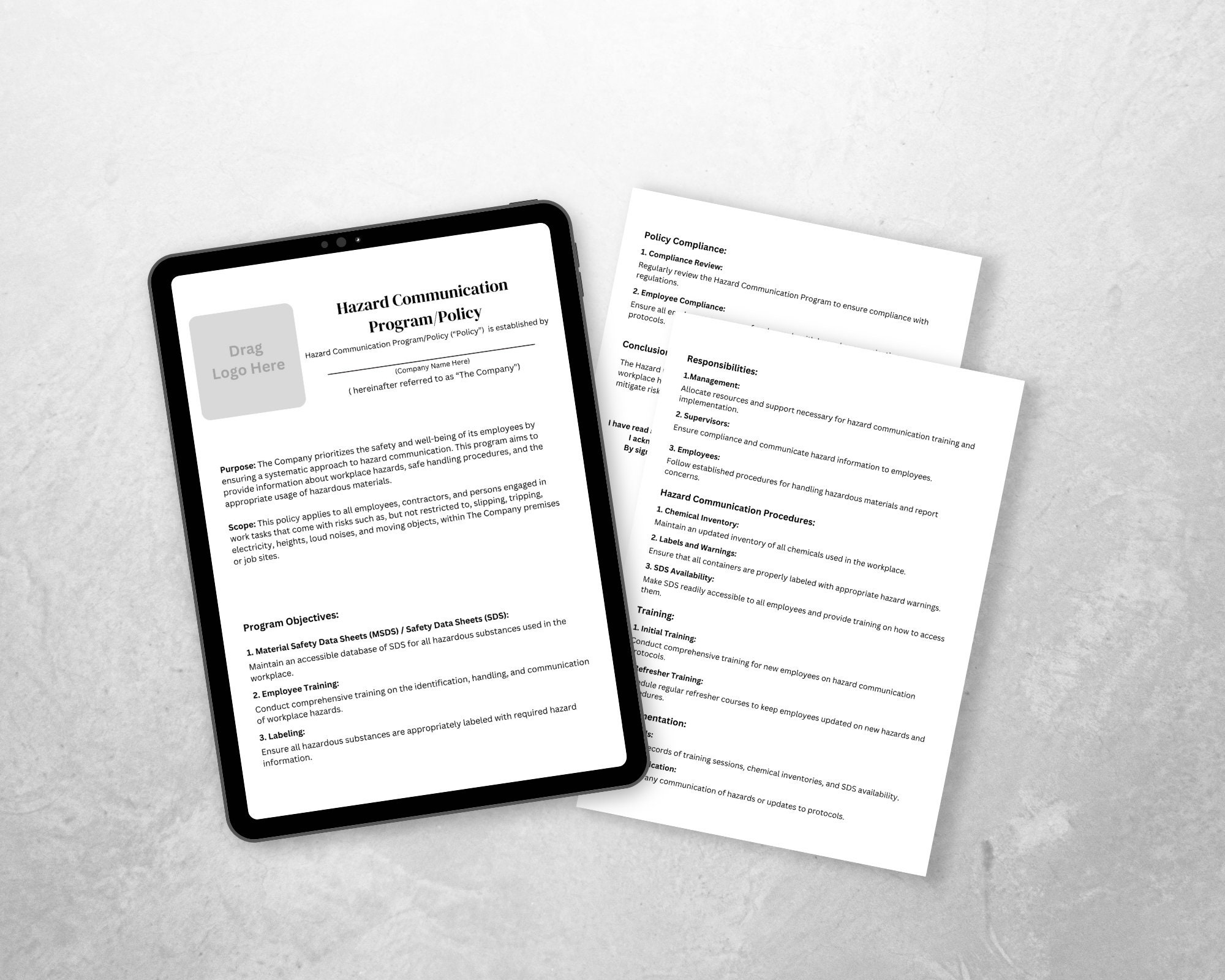 Hazard Communication Program Canva Editable Template JHA Program Employee Safety Workplace ...