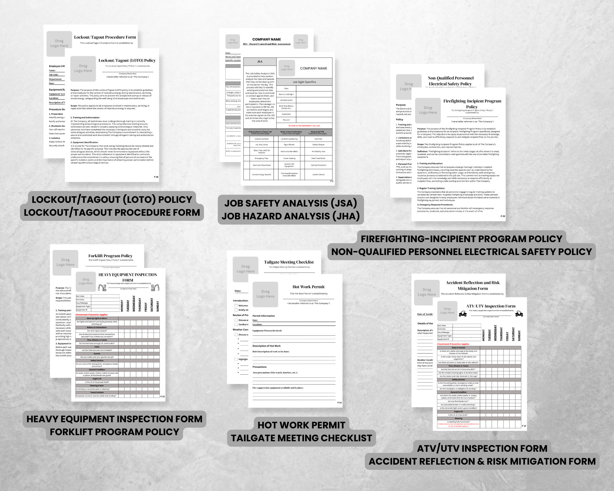 HSE Job Site Bundle Canva Editable Template Healthy Safety and ...