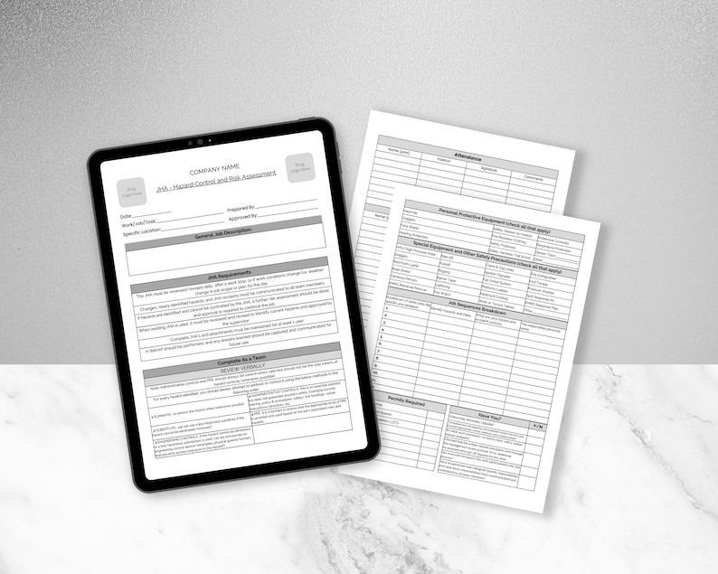 Job Hazard Analysis (JHA) Job Safety Analysis (JSA) - Etsy