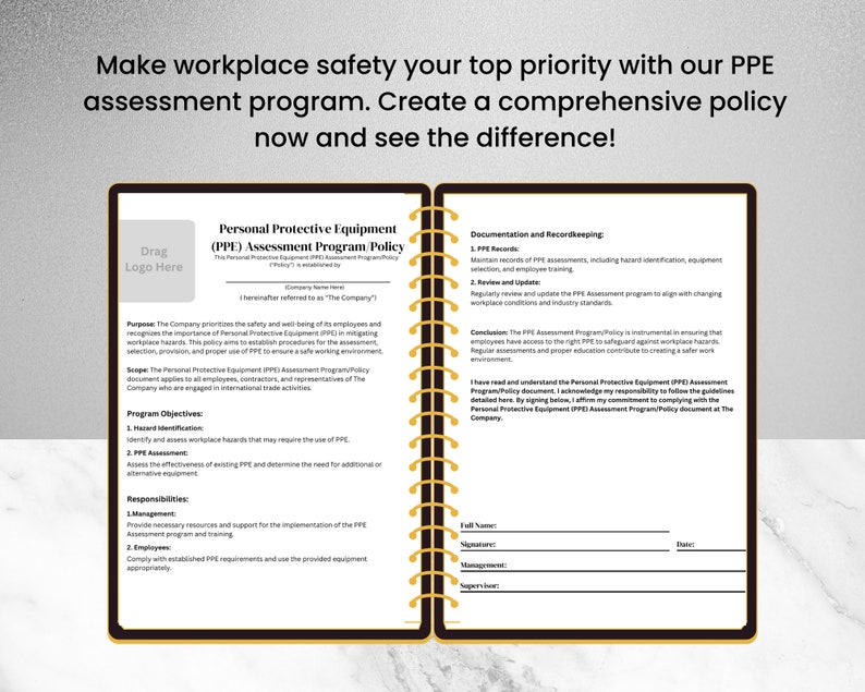 Personal Protective Equipment Assessment Program Policy Canva Editable ...