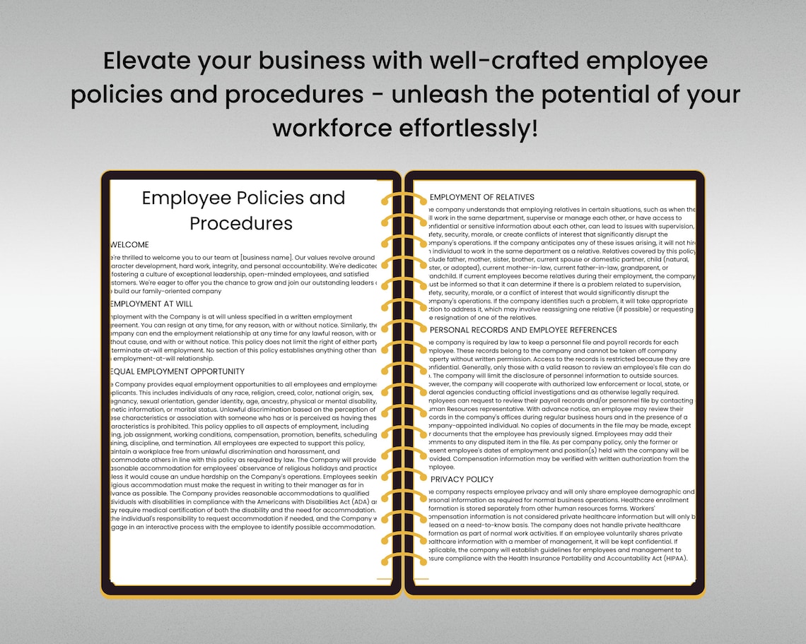 Employee Policies and Procedures Canva Editable Template HR Policies ...