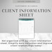 Client Information Sheet Canva Editable Template Customer Information ...