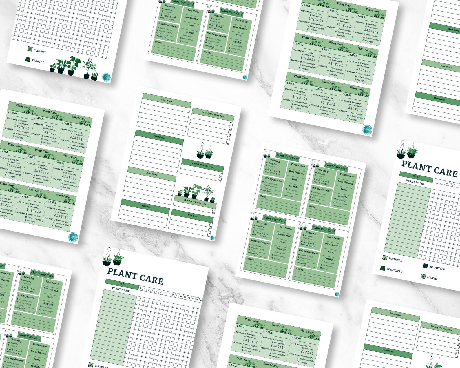 Printable Plant Care Tracker Bundle Indoor Plant Calendar Plant Care ...