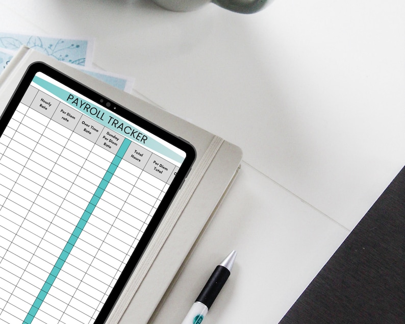 Payroll Tracker Canva Editable Template Payroll Tracker Spreadsheet ...