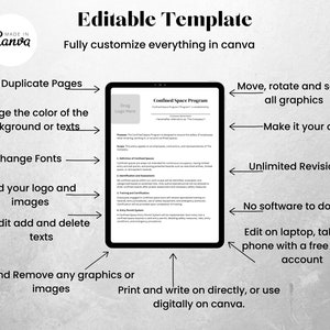 Confined Space Program Canva Editable Template Company Procedures Confined Space Entry Program ...
