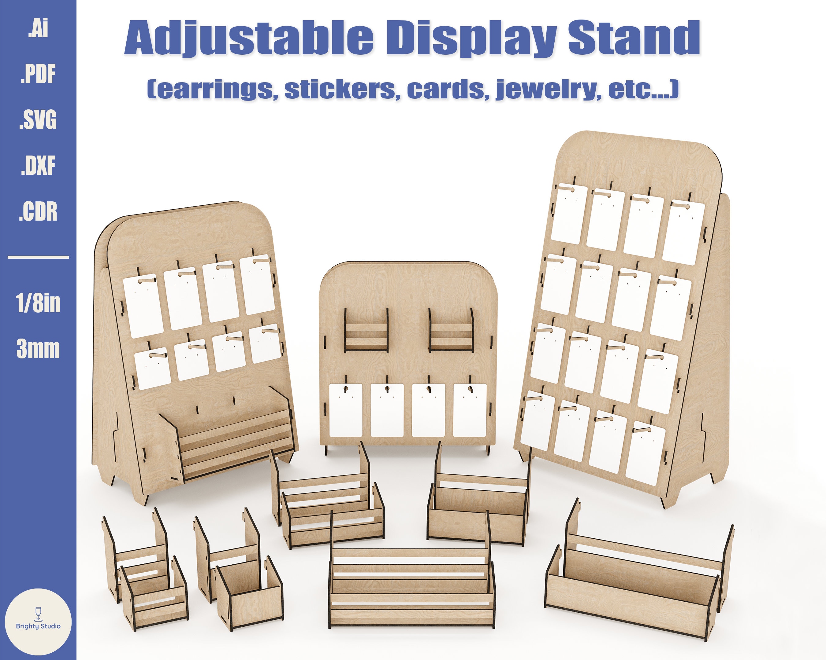 Laser Cut Earring Display Stand Files: Vendor Display SVG (digital ...