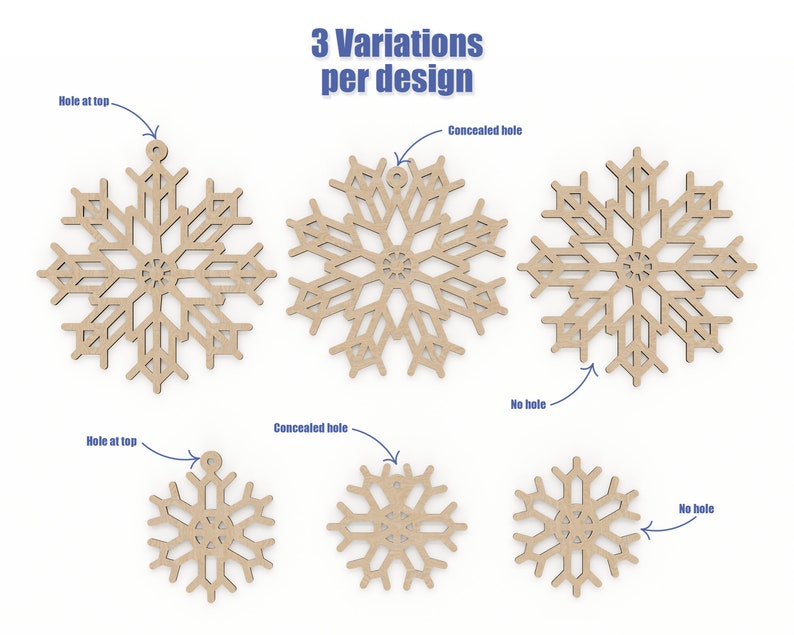 Snowflake Laser Cut Files: 12 Designs + 6 Storage Boxes (SVG, PDF, DXF ...