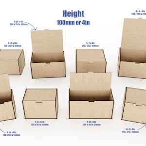 Laser Cut Slotted Box With Flip up Lid: 24 Box Bundle (SVG DXF PDF) - Etsy