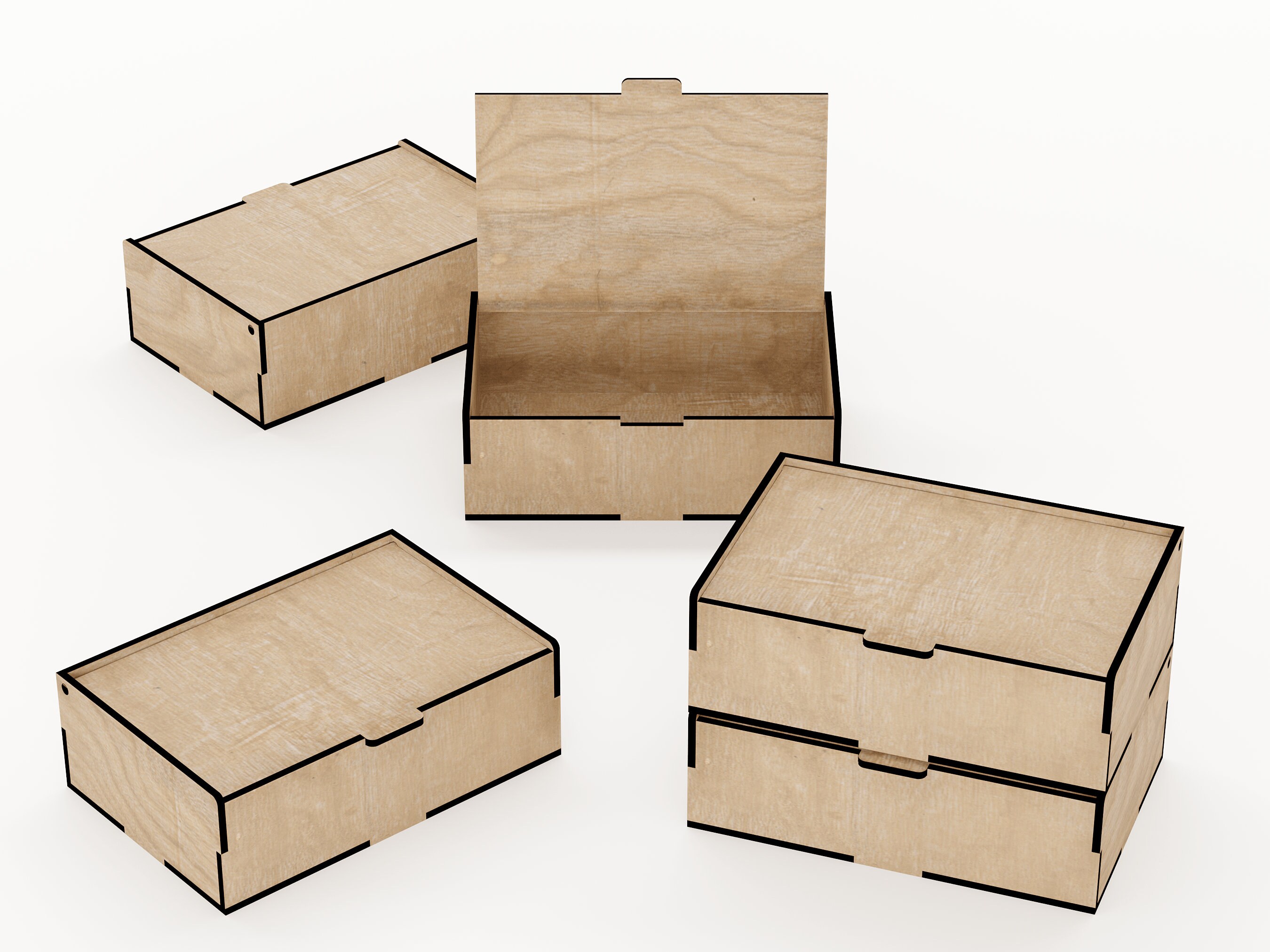 Laser Cut Box With Flip up Lid Storage Box Bundle Multiple - Etsy UK