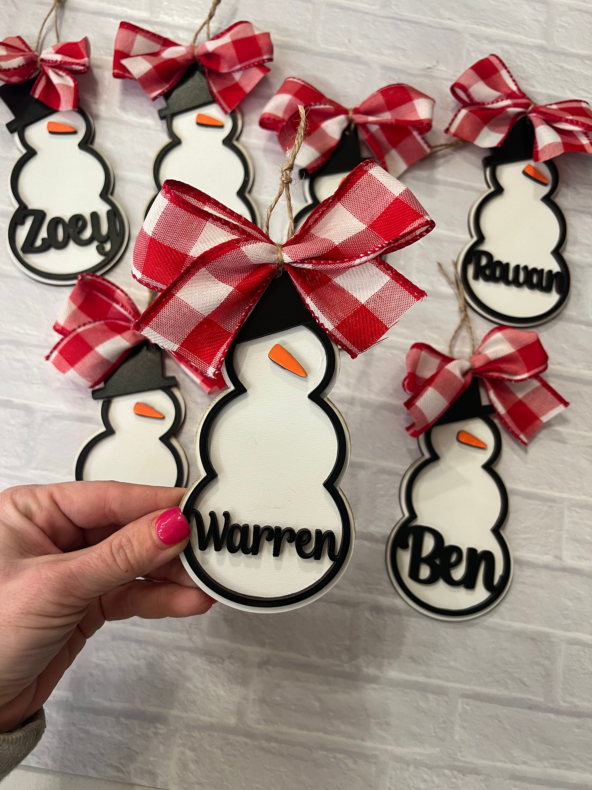 Personalized Snowman Ornament Name Ornament - Etsy