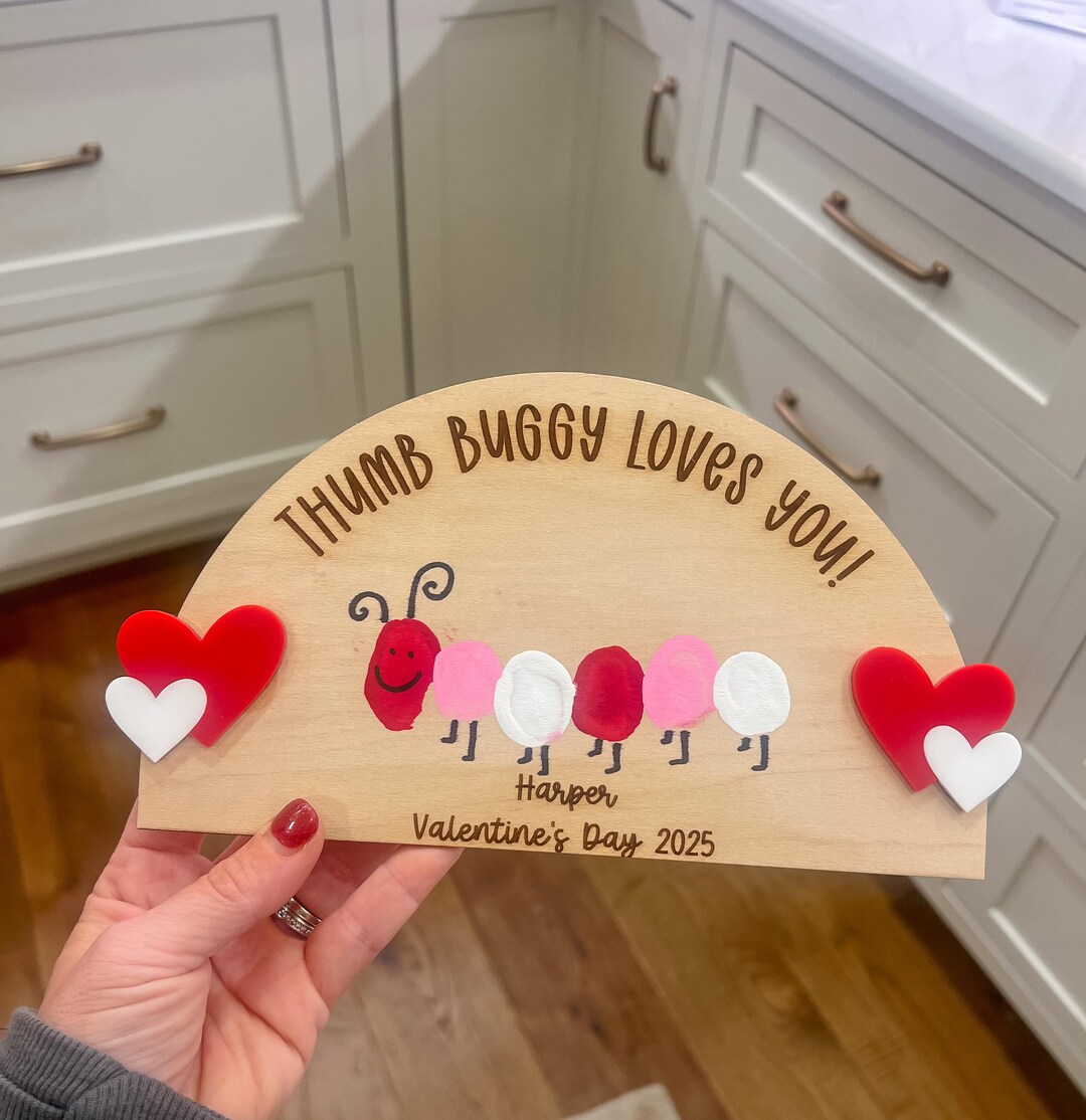Thumbprint Valentine Keepsake Board | DIY Valentine Craft | Thumb Print ...