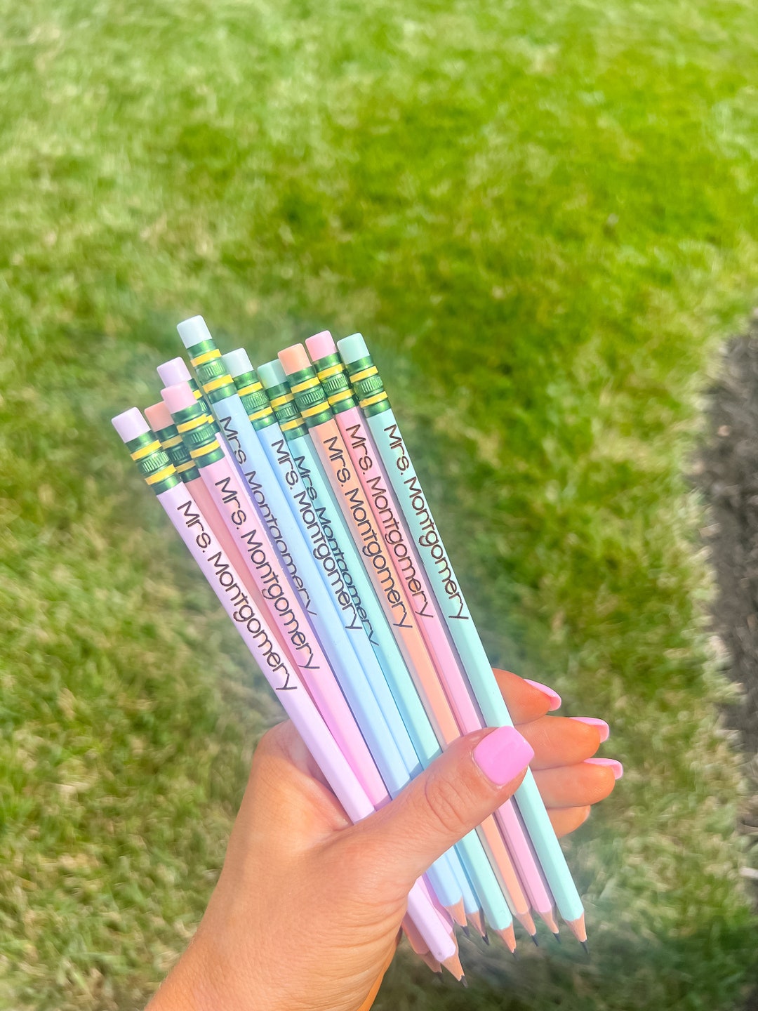 Pack of 10 Engraved Personalized Pencils | TICONDEROGA | Pastel or Neon ...