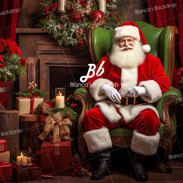 Santa Claus in a Rocking Chair - Etsy