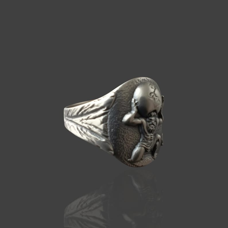 Sterling Silver Atlas Ring, Greek Mythology Titan, Statement Jewelry - Etsy