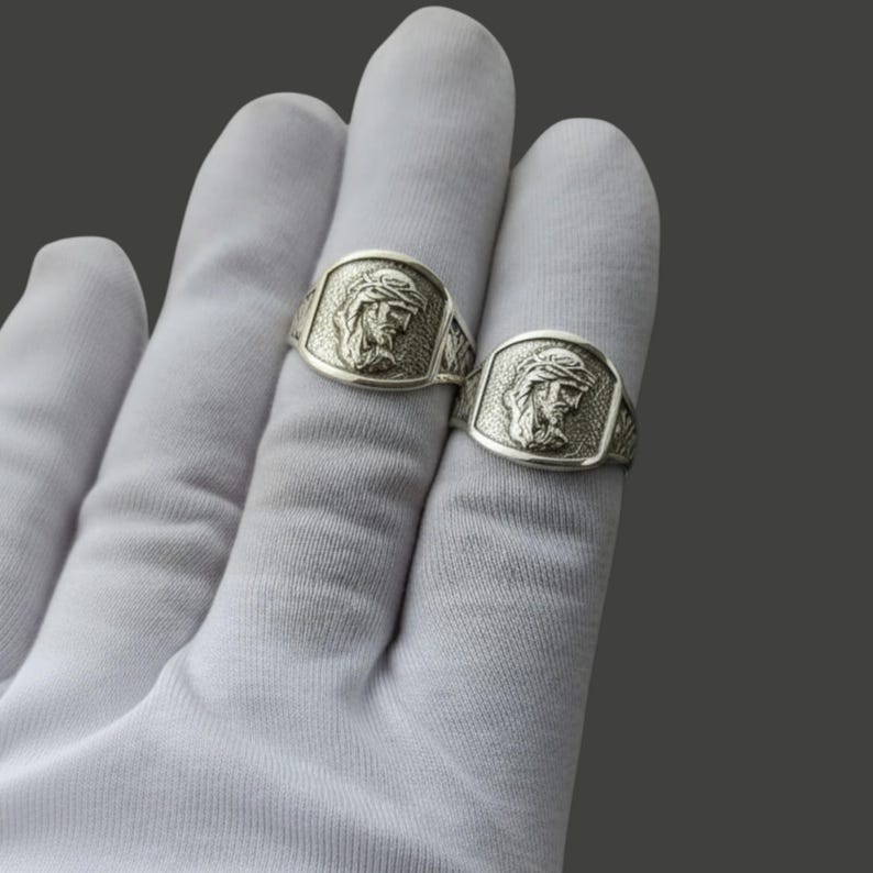 Jesus Silver Ring, Catholic Christian Vintage Sterling Signet, Baptism ...