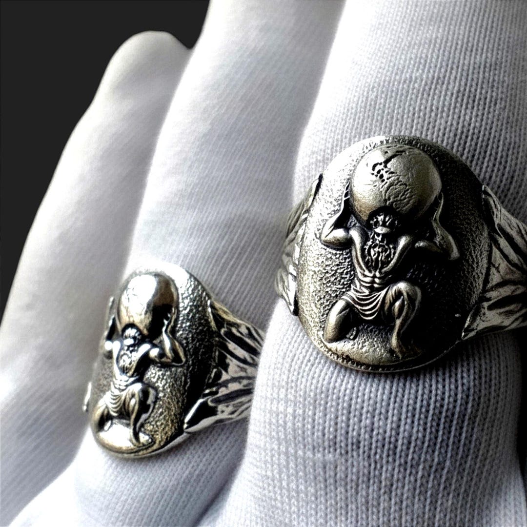 Atlas Ring, Titan Atlas Holding the World Rings, Greek Mythology ...