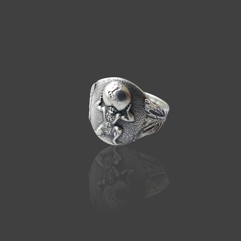 Atlas Ring, Titan Atlas Holding the World Rings, Greek Mythology ...
