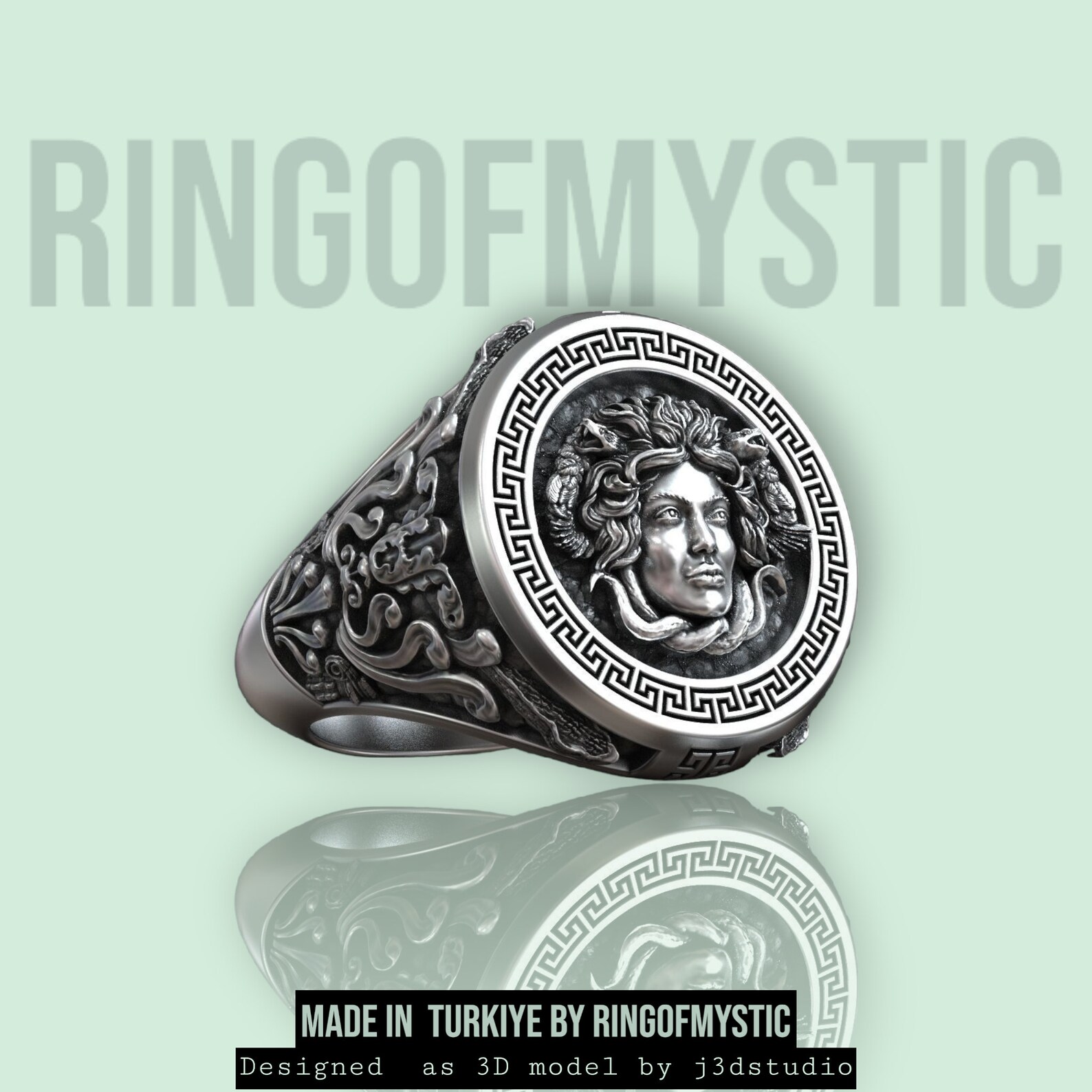Medusa, Medusa Head Ring, Medusa Ring, Greek Mythology Jewelry, Medusa ...
