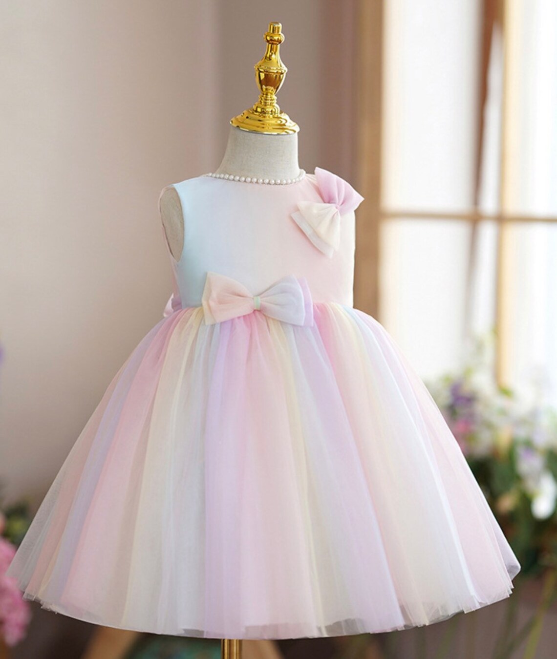 Girls Pastel Colors Dress Girls Rainbow Dress Girls Unicorn - Etsy