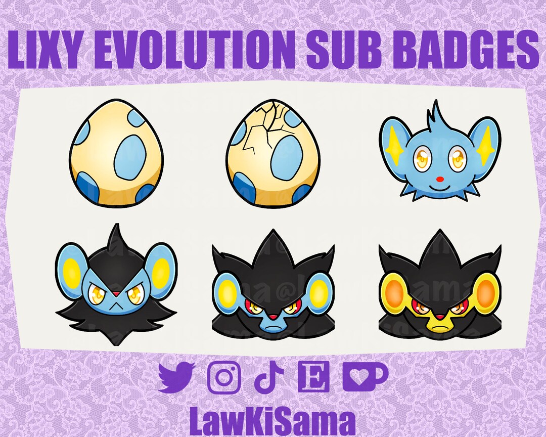 Cute Pokemon Sub Badges Bit Badges for Twitch/discord : Lixy Evolution ...