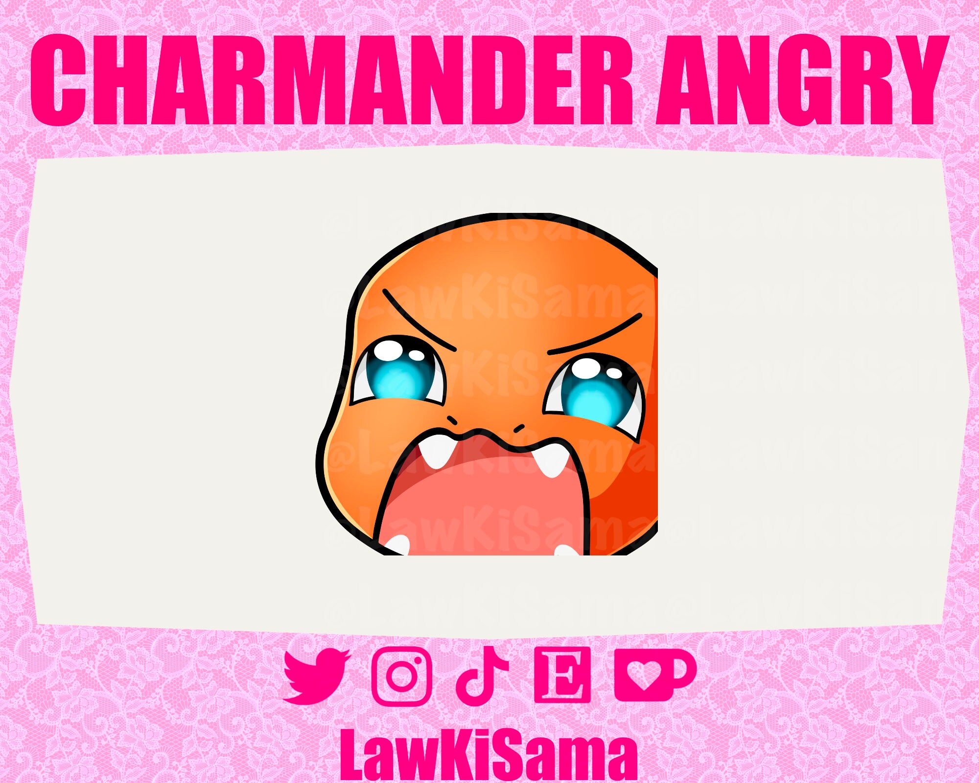 Lindo Pokemon Emote para Twitch / Discord : Charmander Angry Rage emote ...
