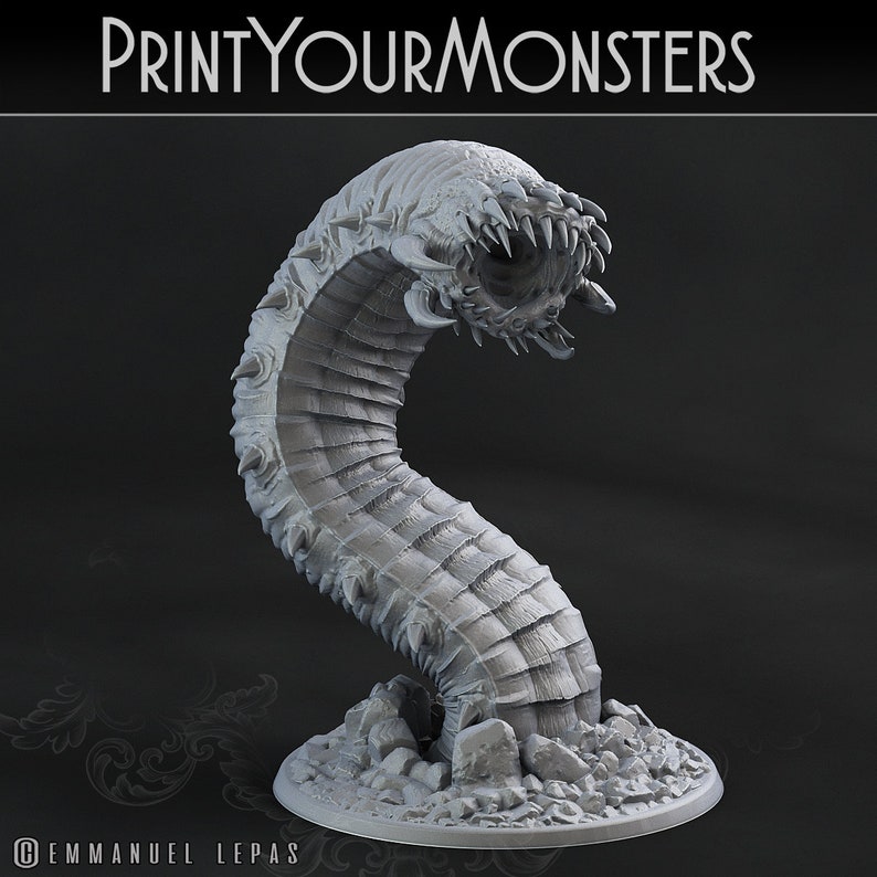 Purple Worm Dungeons and Dragons/ttrpg Miniature Head or - Etsy
