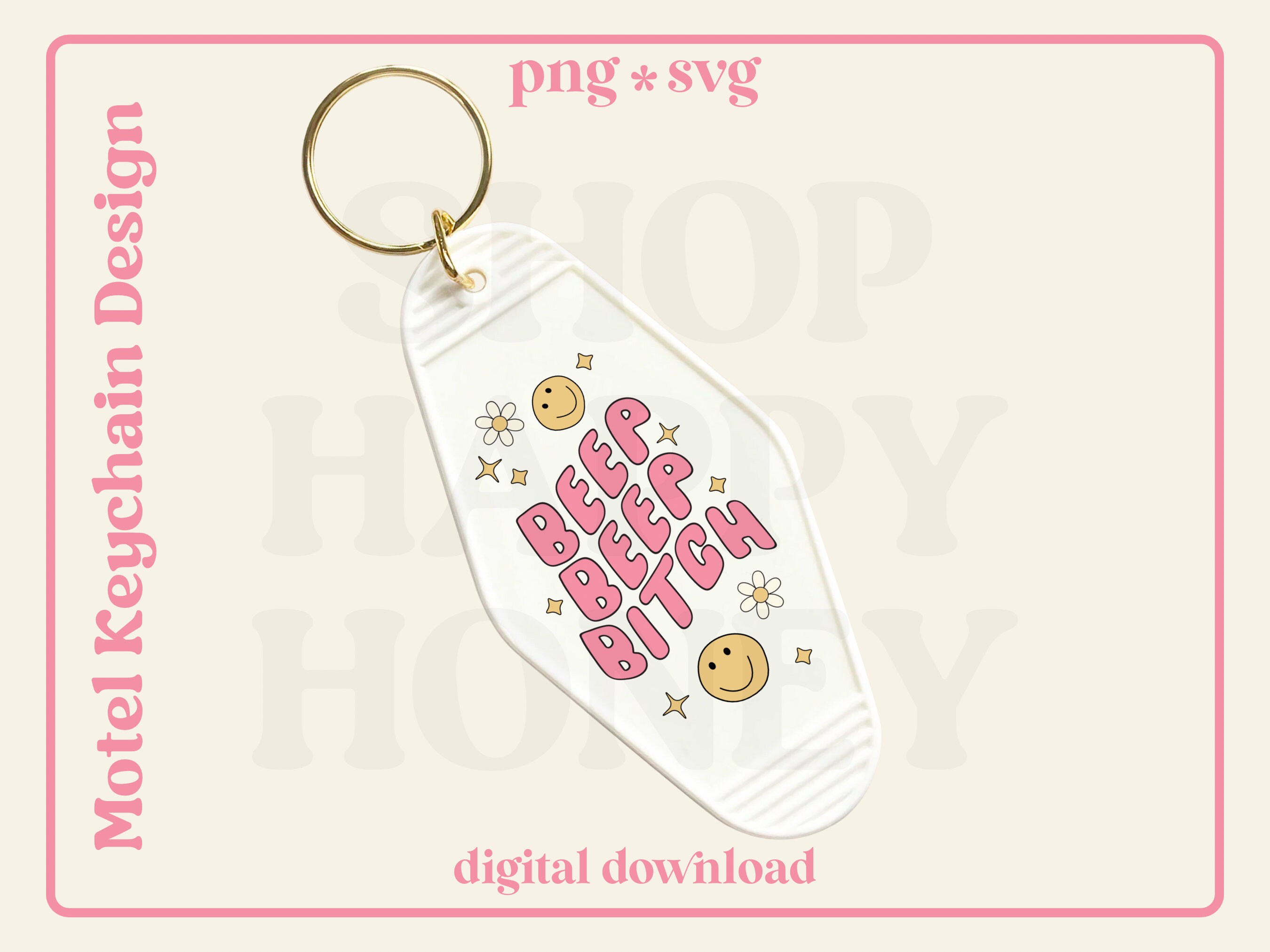 Trendy Motel Keychain SVG PNG Design, Beep Beep Bitch Svg, Vintage ...