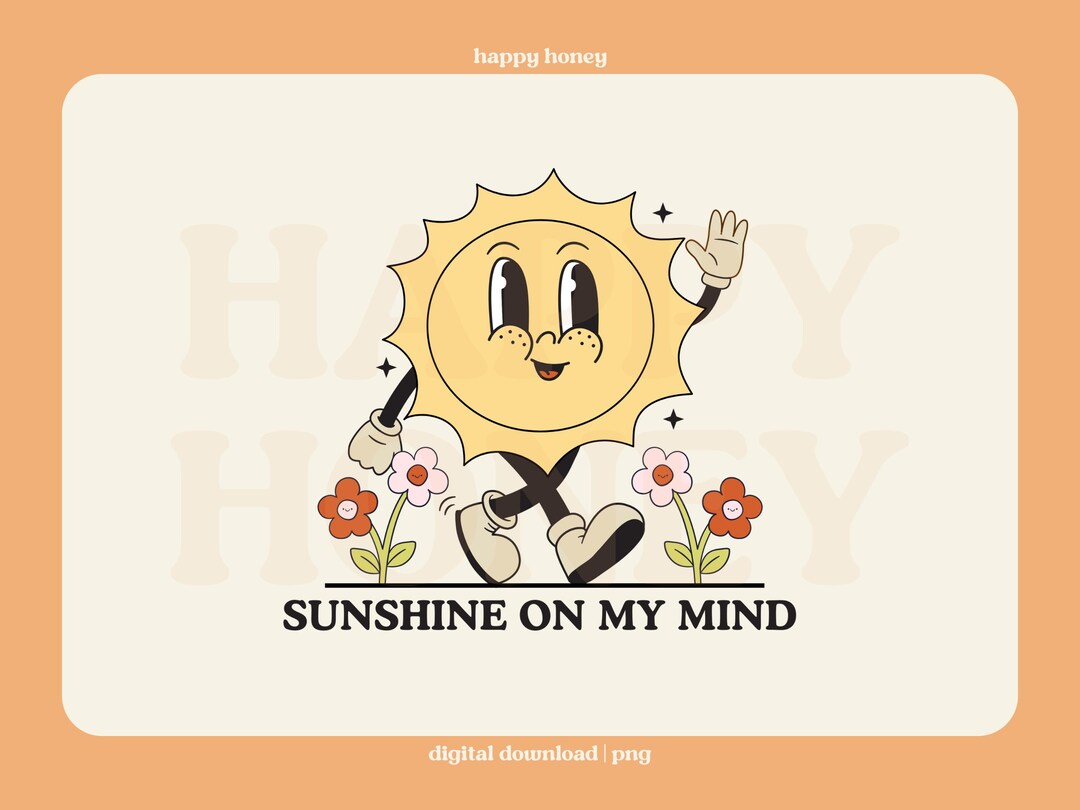 Retro Sunshine Character PNG: Trendy Summer Design (commercial Use) - Etsy
