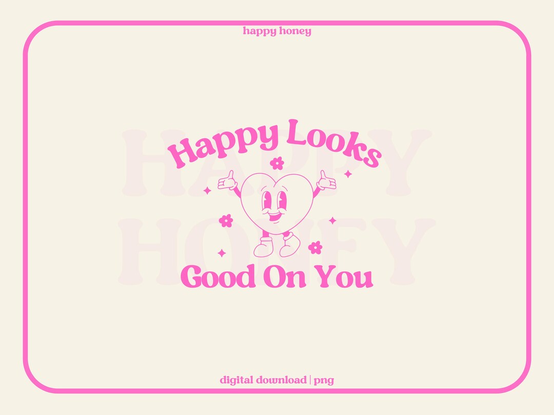 Happy Looks Good on You PNG, Retro Character Png, Vintage Aesthetic ...