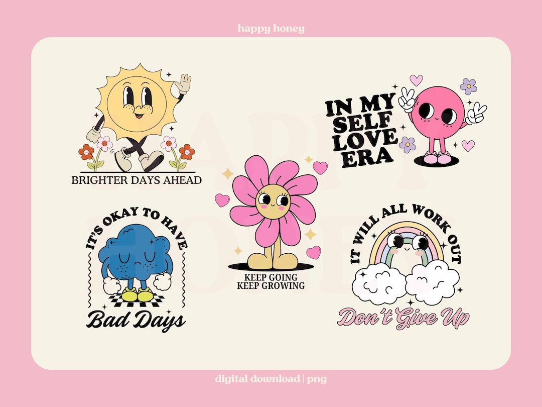 Cute Retro Character PNG Bundle, Retro Mascot Clipart Png Bundle ...